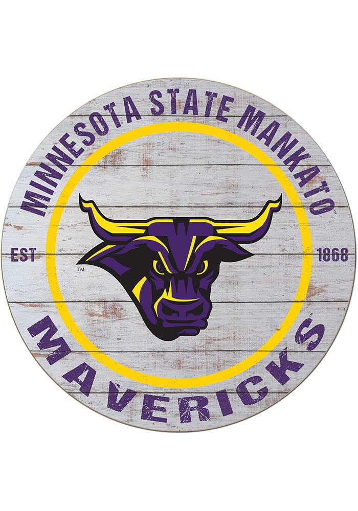 Jardine Minnesota State Mavericks GRAY 20x20 Weathered Circle Sign ...