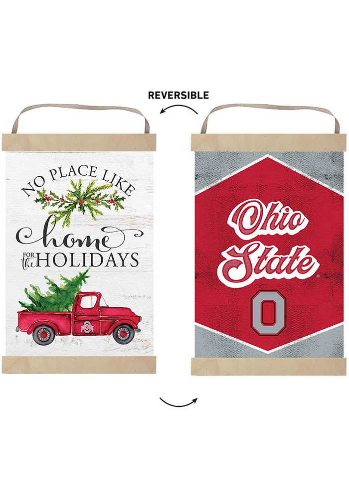 Ohio State Buckeyes White Holiday Reversible Banner Sign - 156712770