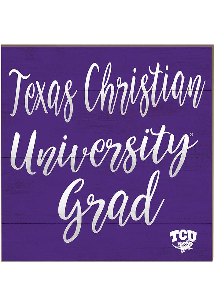 Jardine TCU Horned Frogs PURPLE 10in x 10in Grad Sign - 156713654