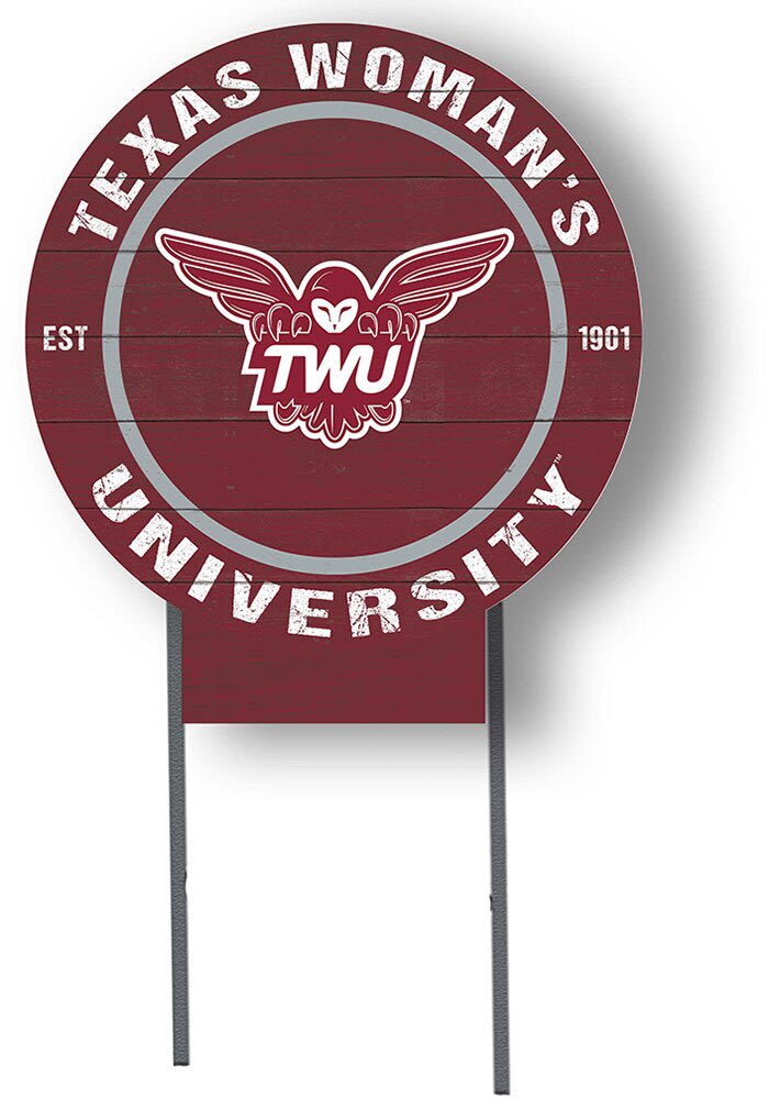 Texas Womans University MAROON 20x20 Color Logo Circle Yard Sign ...