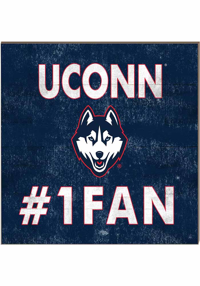 KH Sports Fan UConn Huskies White 10x10 #1 Fan Sign - 156714082