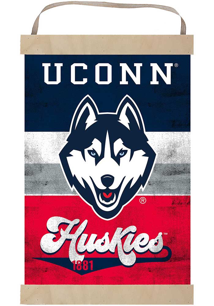 Jardine UConn Huskies White Reversible Retro Banner Sign - 156714089