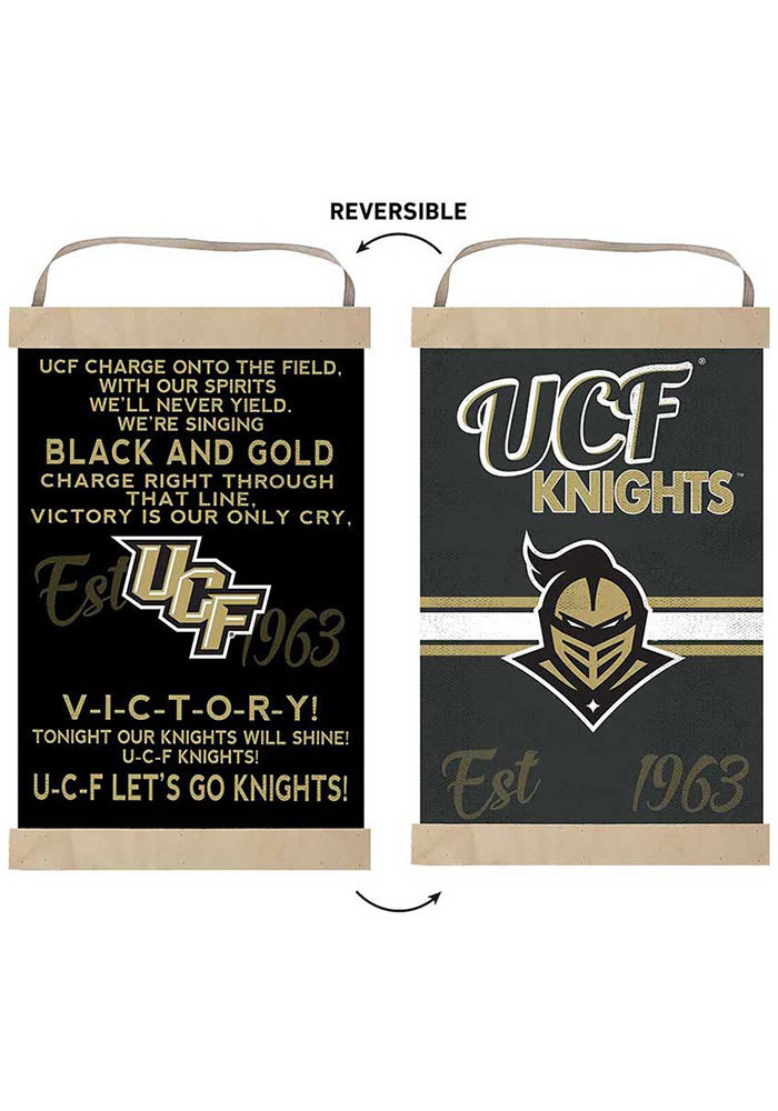 UCF Knights BLACK Fight Song Reversible Banner Sign - 15671414