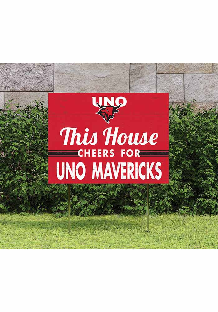UNO Mavericks Red 18x24 This House Cheers Yard Sign - 156714221