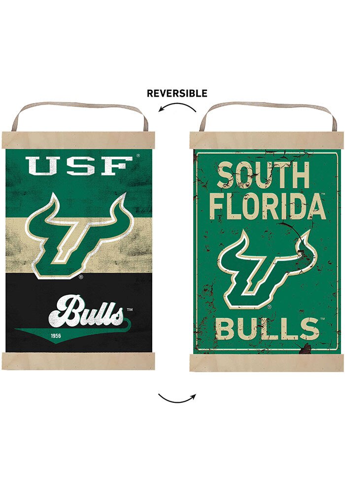 Jardine USF Dons GREEN Faux Rusted Reversible Banner Sign - 156714352