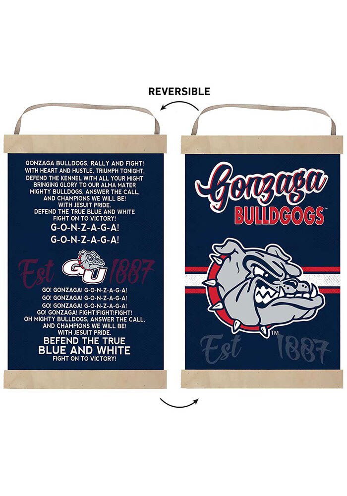 Jardine Gonzaga Bulldogs BLUE Fight Song Reversible Banner Sign - 15671441