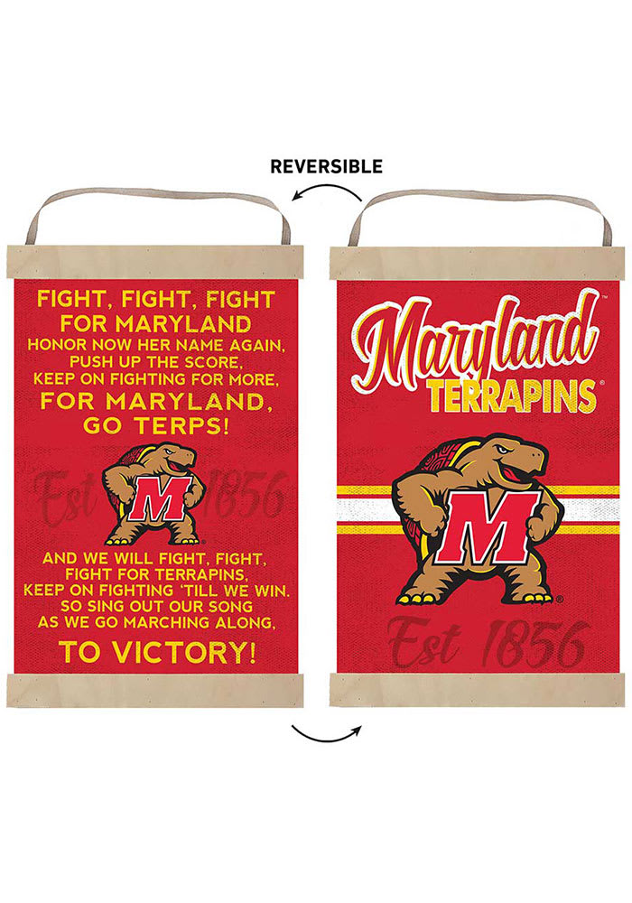 Maryland Terrapins Red Fight Song Reversible Banner Sign - 15671465