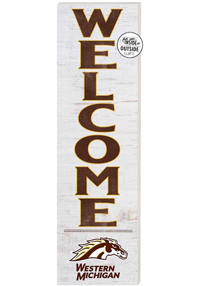 Western Michigan Broncos WHITE 10x35 Welcome Sign