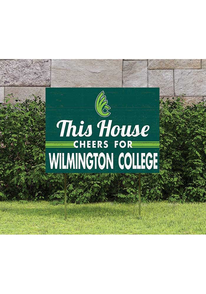 Wilmington College Quakers GREEN 18x24 This House Cheers Yard Sign ...