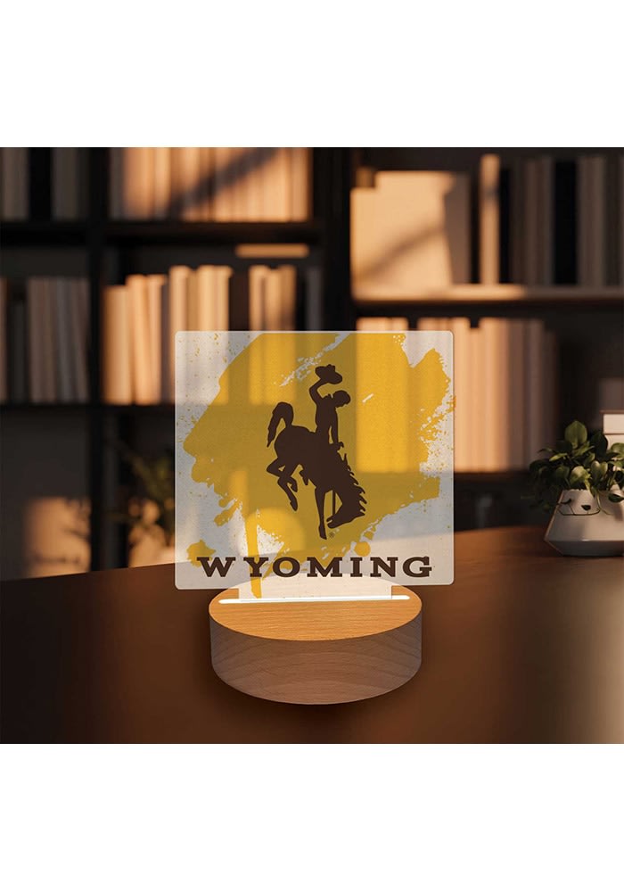 Wyoming Cowboys Jardine Brown Paint Splash Light Desk Accessory - 156714860