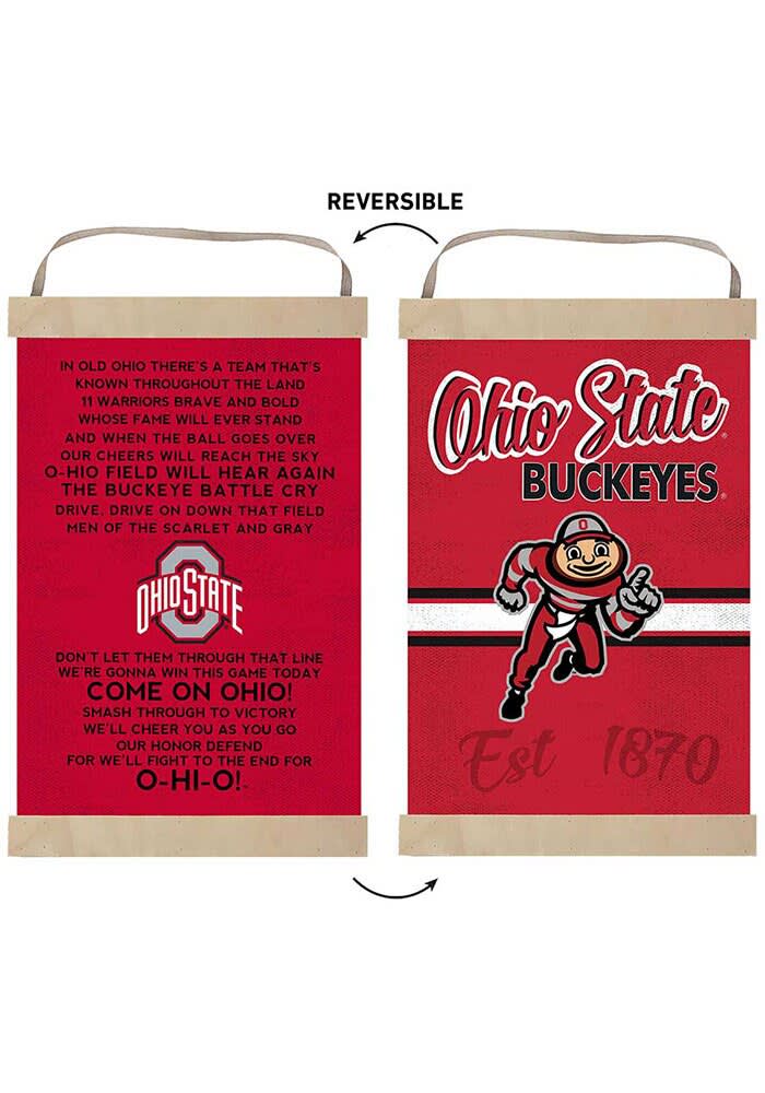 Ohio State Buckeyes Red Fight Song Reversible Banner Sign - 15671491