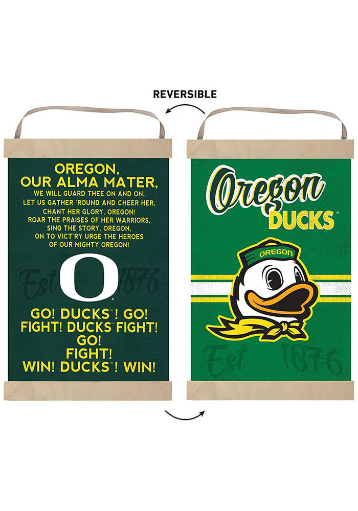 KH Sports Fan Oregon Ducks GREEN Fight Song Reversible Banner Sign ...