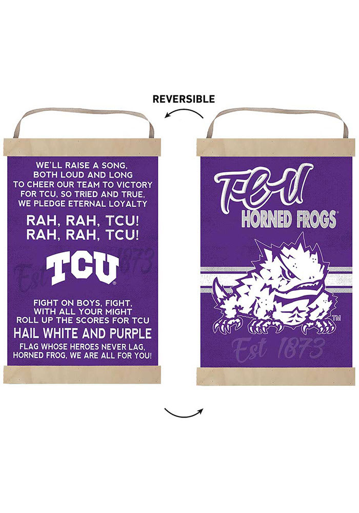Jardine TCU Horned Frogs PURPLE Fight Song Reversible Banner Sign ...