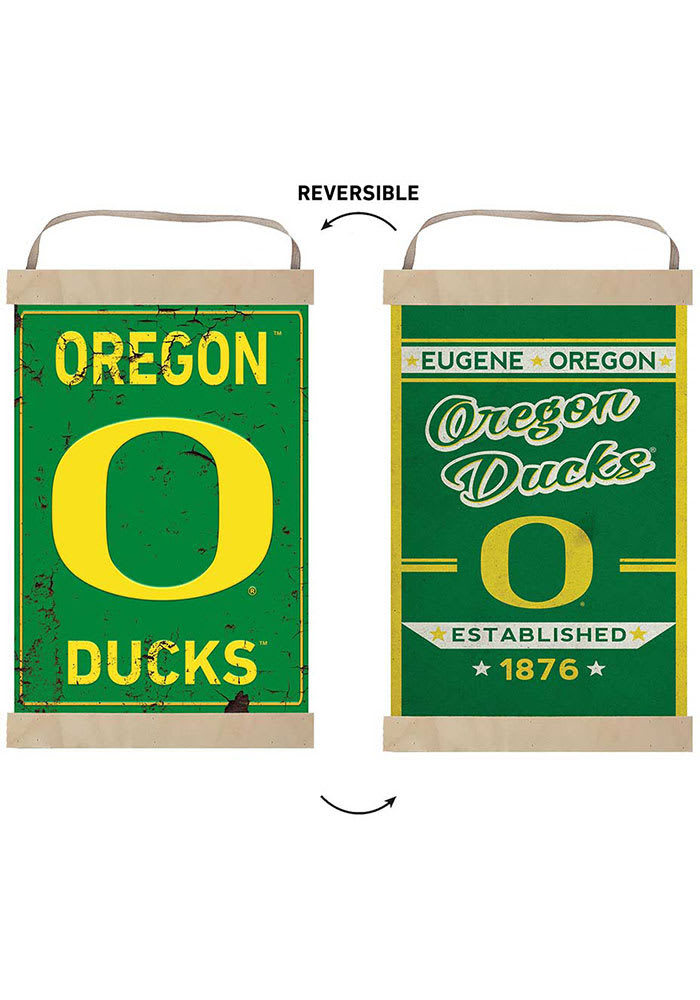 Jardine Oregon Ducks GREEN Faux Rusted Reversible Banner Sign - 15671654