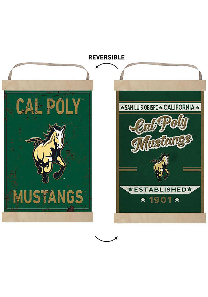 Jardine Cal Poly Mustangs GREEN Faux Rusted Reversible Banner Sign ...