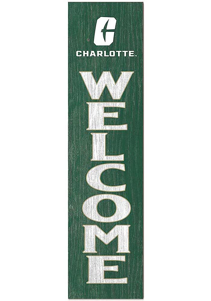 KH Sports Fan UNCC 49ers GREEN 11x46 Welcome Leaning Sign - 15671969