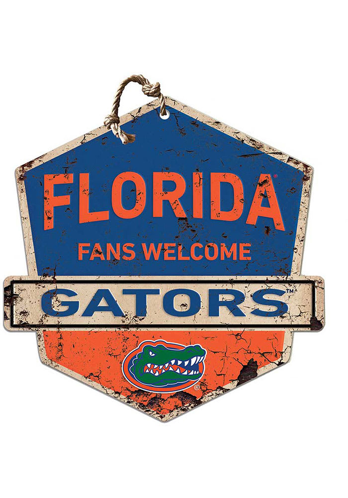 Jardine Florida Gators ORANGE Fans Welcome Rustic Badge Sign - 15672418