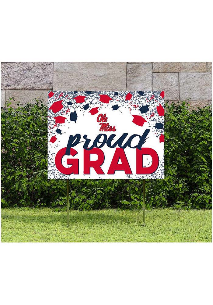 Ole Miss Rebels RED 18x24 Proud Grad Confetti Yard Sign - 15673151