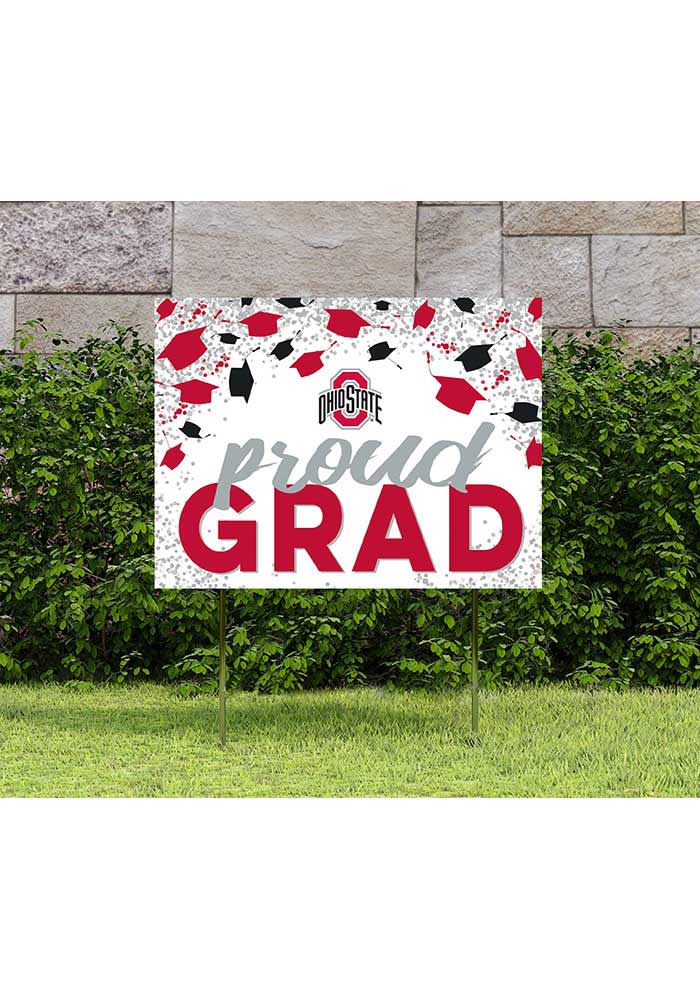 Ohio State Buckeyes Red 18x24 Proud Grad Confetti Yard Sign - 15673188