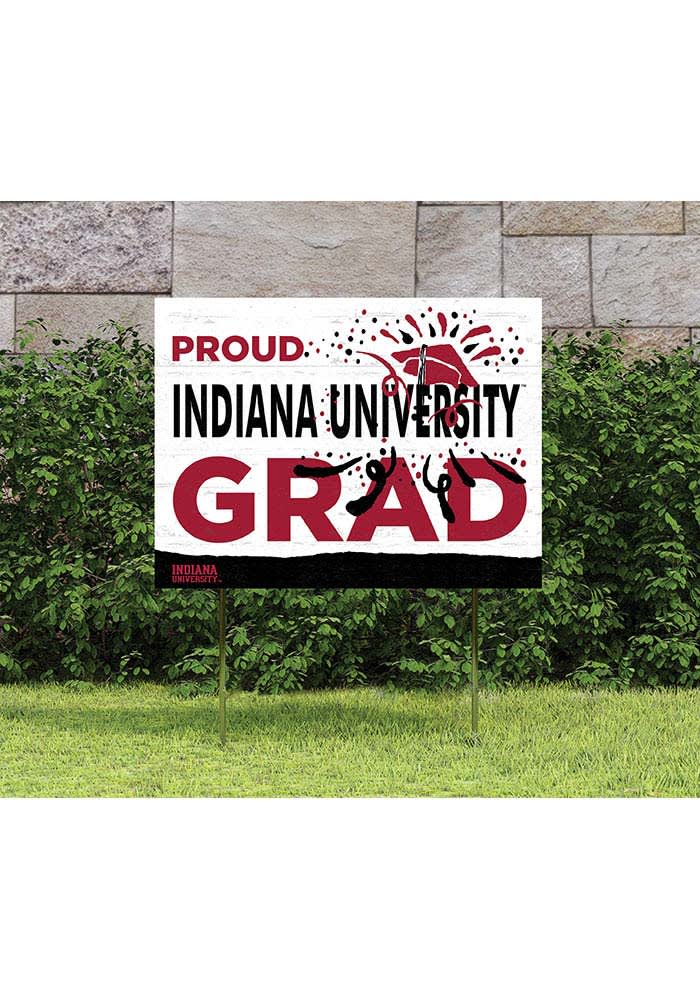 Indiana Hoosiers Red 18x24 Proud Grad Team Logo Yard Sign - 15673278