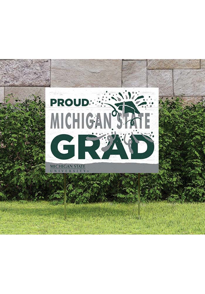 Green KH Sports Fan Michigan State Spartans 18x24 Proud Grad Team Logo ...