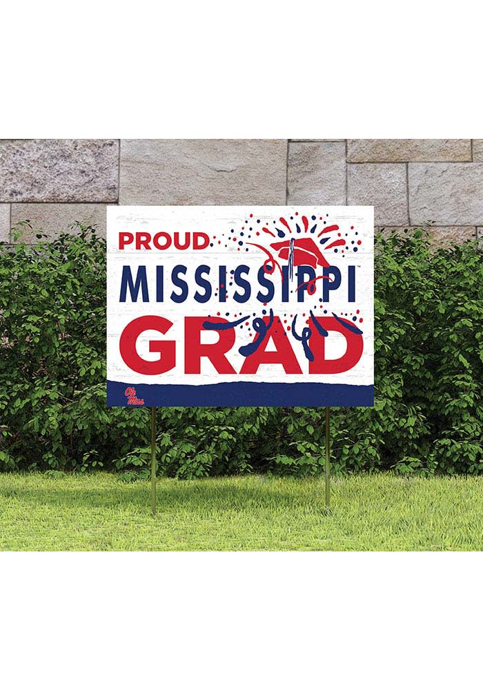 Ole Miss Rebels RED 18x24 Proud Grad Team Logo Yard Sign - 15673305