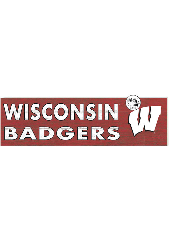 KH Sports Fan Wisconsin Badgers Red 35x10 Indoor Outdoor Colored Logo ...