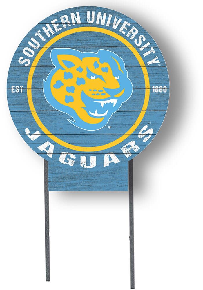 Southern University Jaguars BLUE 20x20 Color Logo Circle Yard Sign ...