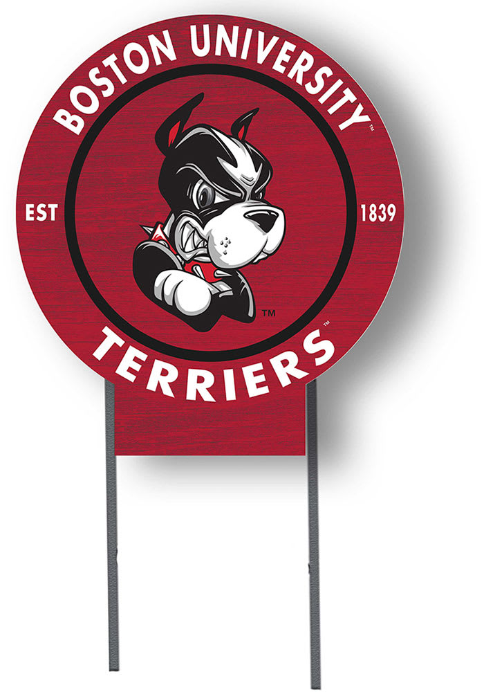 Boston Terriers 20x20 Color Logo Circle Yard Sign - RED