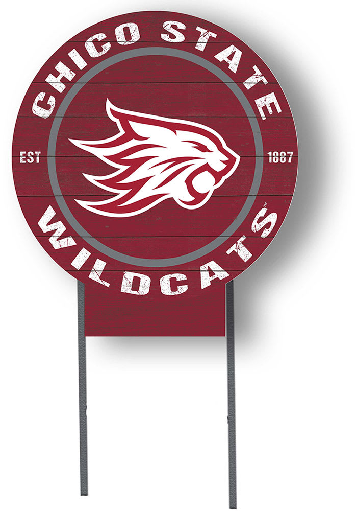 CSU Chico Wildcats RED 20x20 Color Logo Circle Yard Sign - 15673667