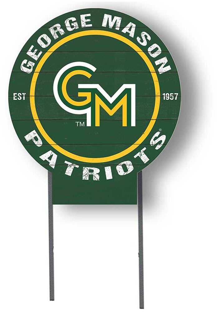 George Mason University GREEN 20x20 Color Logo Circle Yard Sign - 15673672