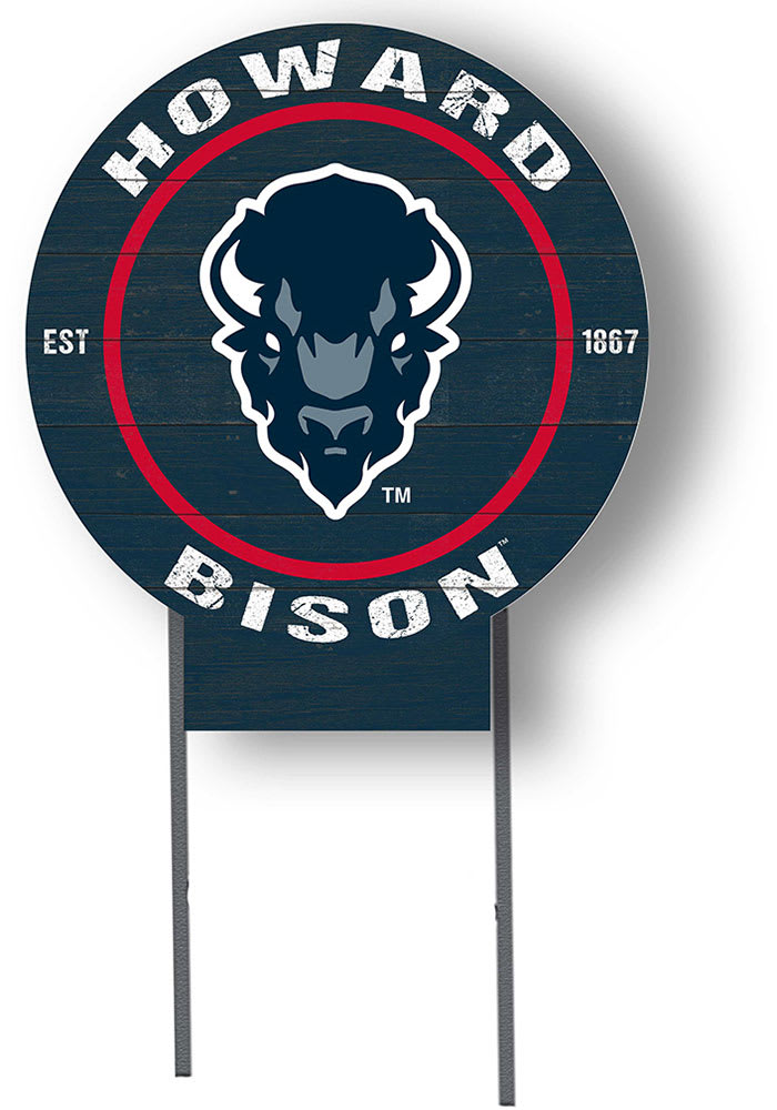 Howard Bison BLUE 20x20 Color Logo Circle Yard Sign - 15673673