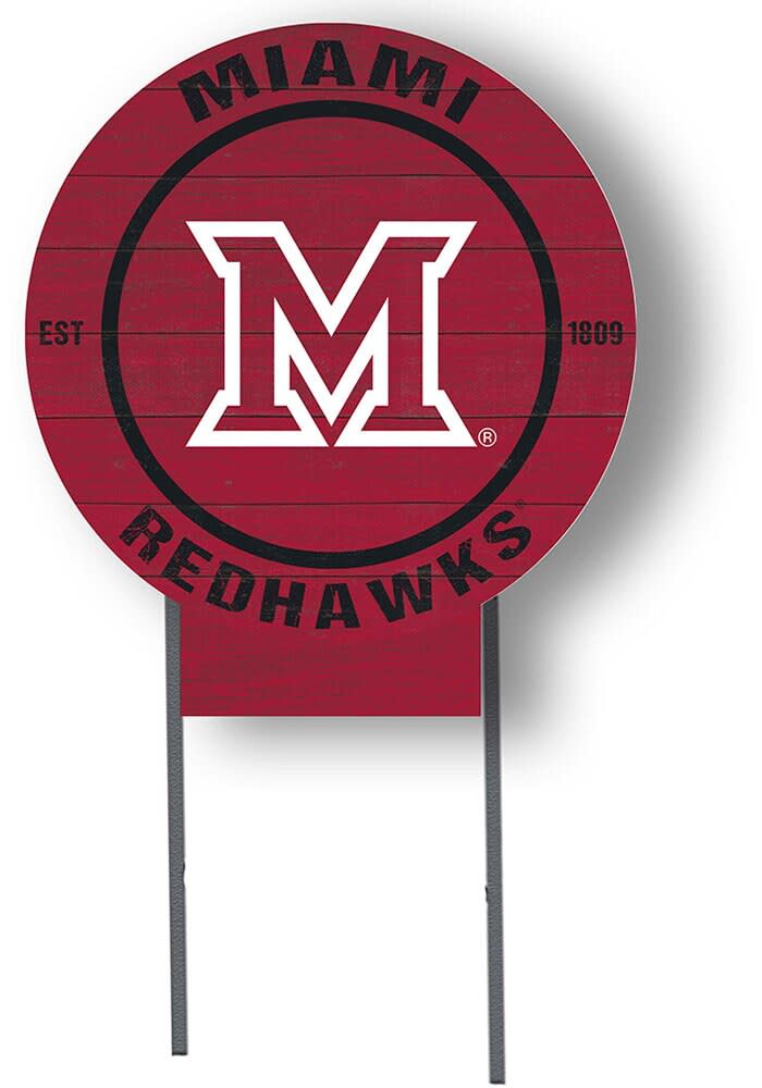 Miami RedHawks Red 20x20 Color Logo Circle Yard Sign - 15673676