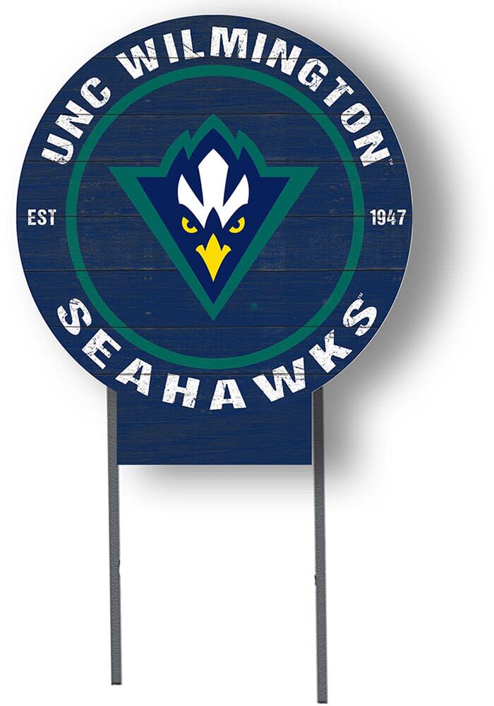UNCW Seahawks 20x20 Color Logo Circle Yard Sign - BLUE