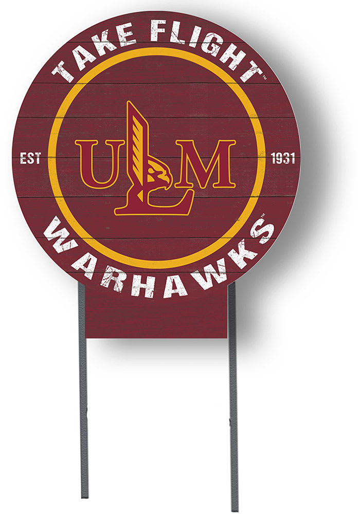 Louisiana-Monroe Warhawks RED 20x20 Color Logo Circle Yard Sign - 15673698
