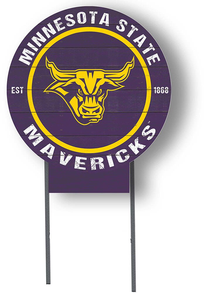Minnesota State Mavericks PURPLE 20x20 Color Logo Circle Yard Sign ...