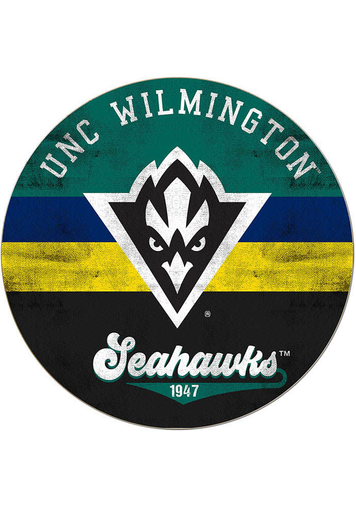 Jardine UNCW Seahawks BLUE 20x20 Retro Multi Color Circle Sign - 15674040