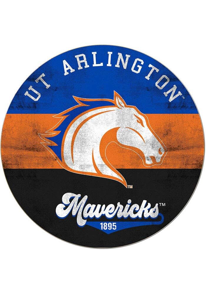 Jardine UTA Mavericks BLUE 20x20 Retro Multi Color Circle Sign - 15674046