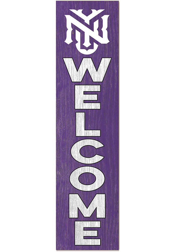Jardine NYU Violets PURPLE 11x46 Welcome Leaning Sign - 15674179