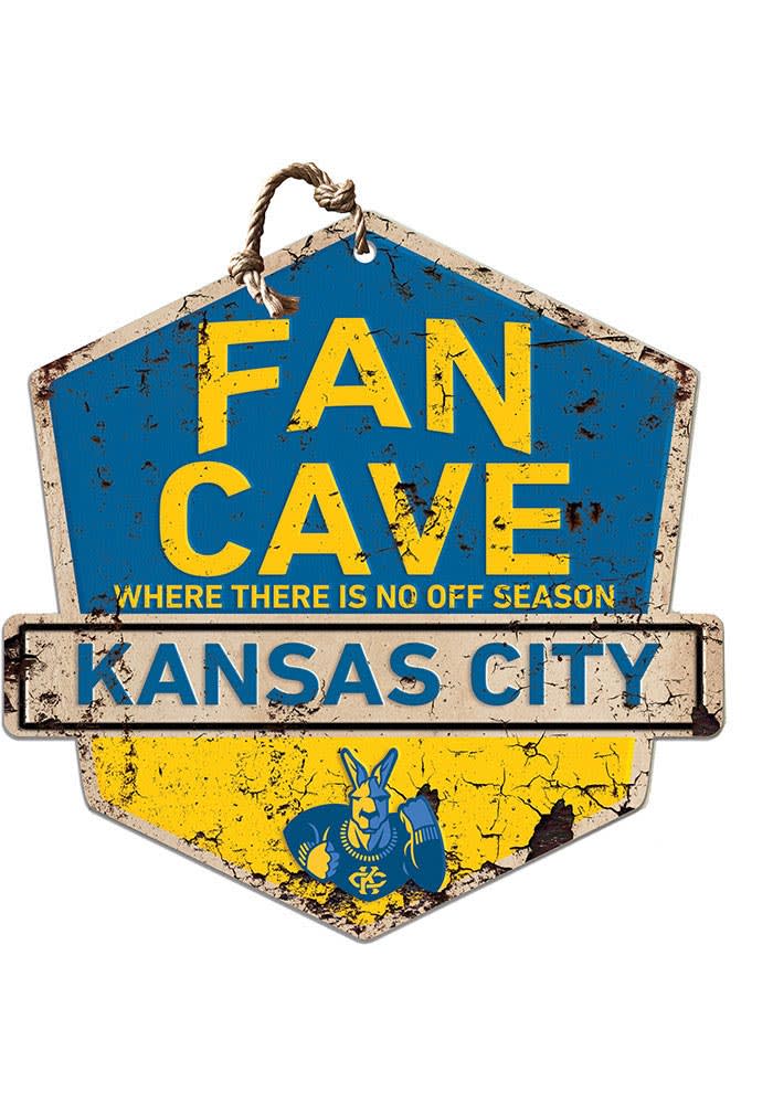 KH Sports Fan UMKC Roos BLUE Fan Cave Rustic Badge Sign - 15674332