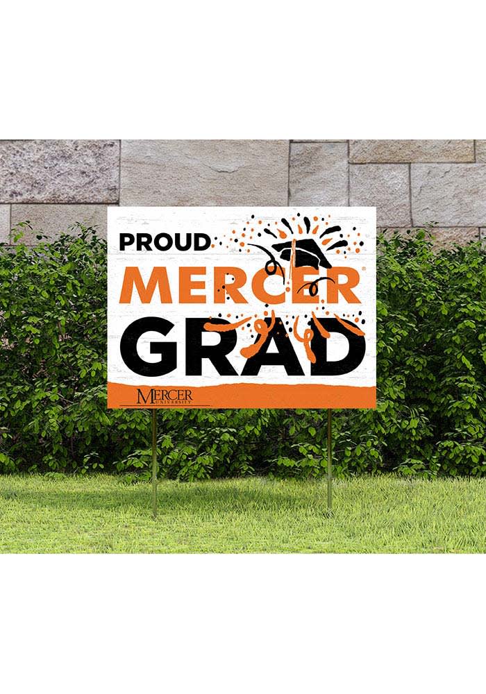 Mercer Bears ORANGE 18x24 Proud Grad Team Logo Yard Sign - 15674887