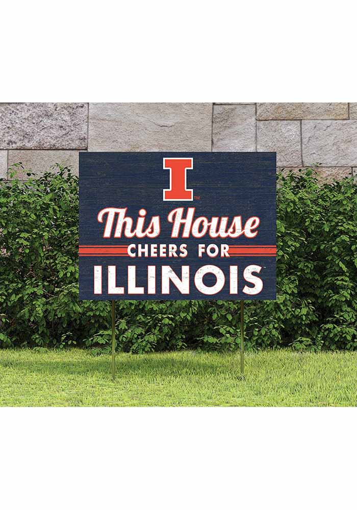 Orange KH Sports Fan Illinois Fighting Illini 18x24 This House Cheers ...