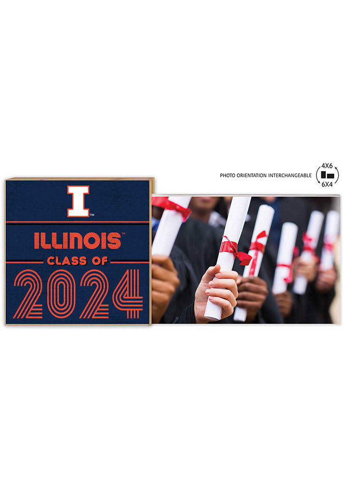 Illinois Fighting Illini ORANGE Class of 2024 Floating Picture Frame ...