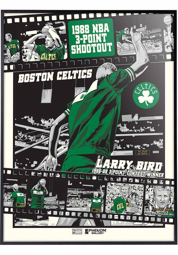 Boston Celtics BLACK 18x24 Larry Bird Legendary Moment Deluxe Framed ...