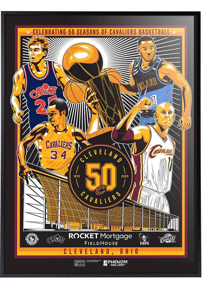 Cleveland Cavaliers Red 50th Anniversary Deluxe Framed Posters - 1570308