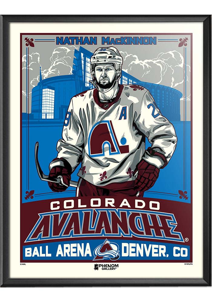 Colorado Avalanche BLUE Nathan MacKinnon Deluxe Framed Posters - 1570344
