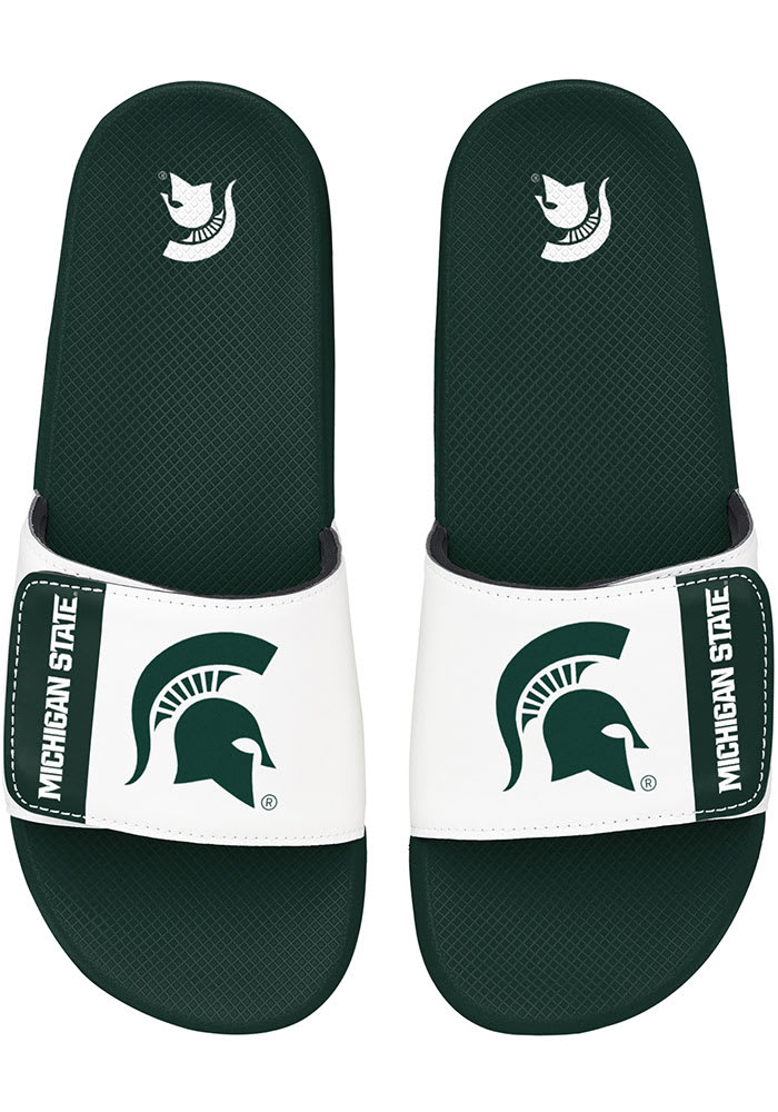 Michigan State Spartans GREEN Velcro Tab Mens Slides - 1600881