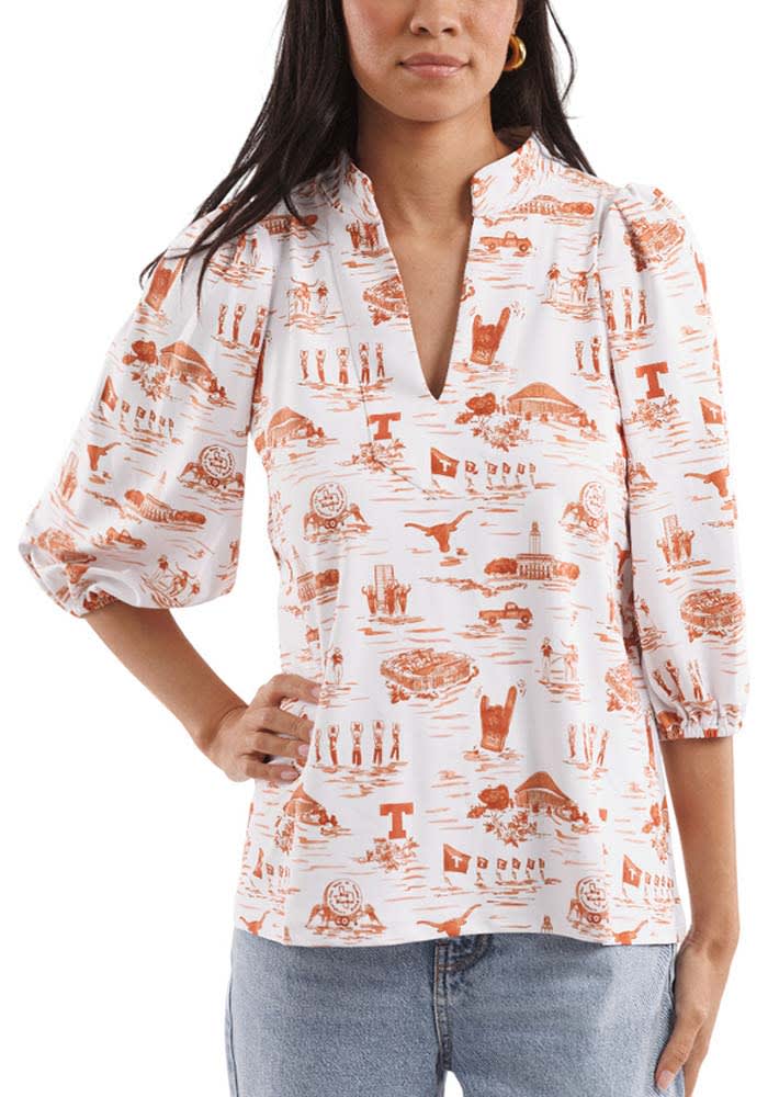 Texas Longhorns White Eliza Long Sleeve LS Tee - 16010000