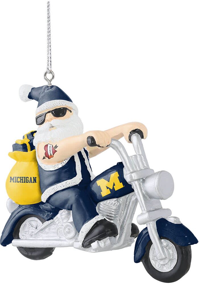 Michigan Wolverines MAIZE Santa On Ornament Ornament - 1601539