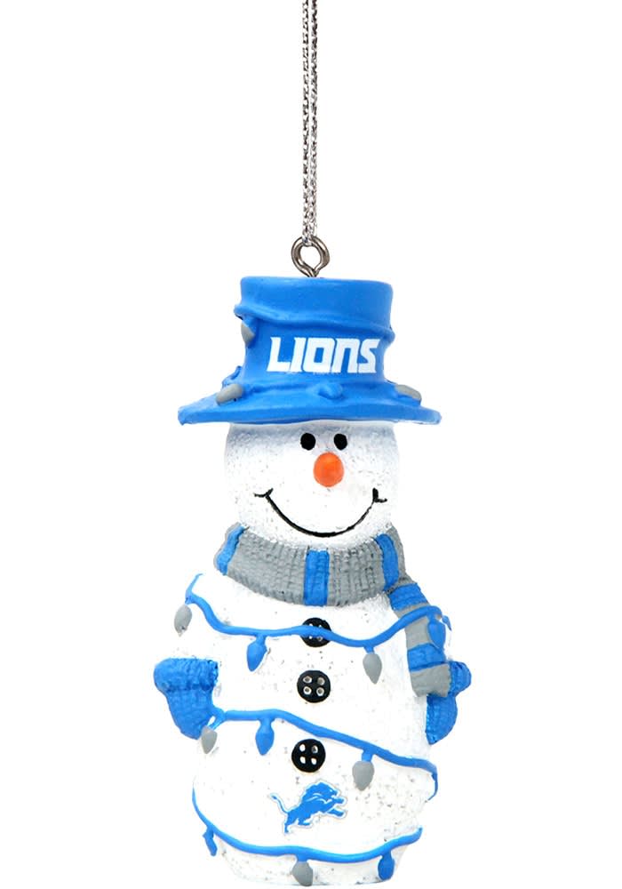 Detroit Lions BLUE snowman with lights Ornament - 1601568